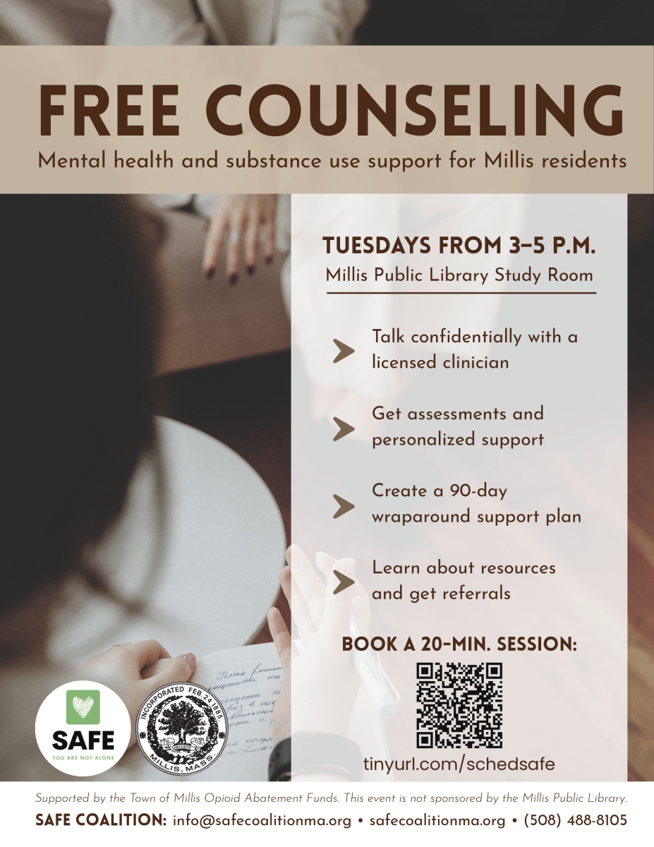 Free Mental Health/Substance Use Support for Residents | Millis MA